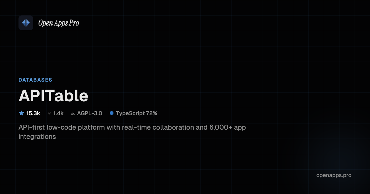 APITable - Open-Source Airtable Alternative with API & Embed
