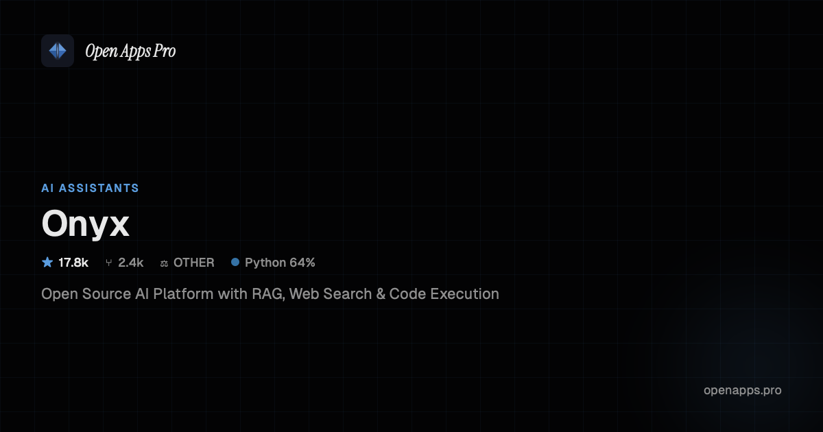 Onyx: Open Source AI Chat Platform with RAG and Search