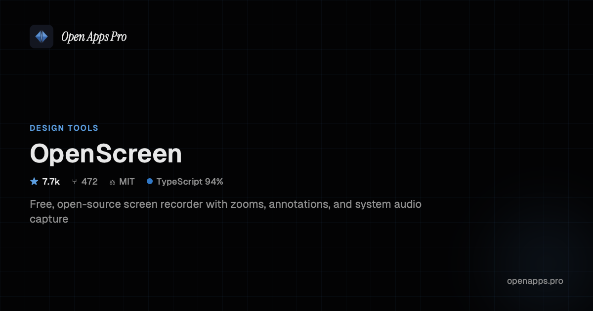 OpenScreen Free Open Source Screen Recorder with Zoom