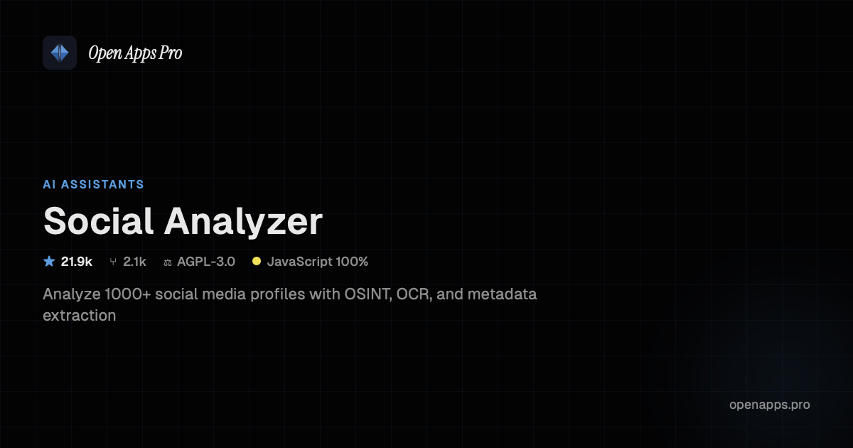 Social Analyzer Open Source OSINT Tool to Find Profiles