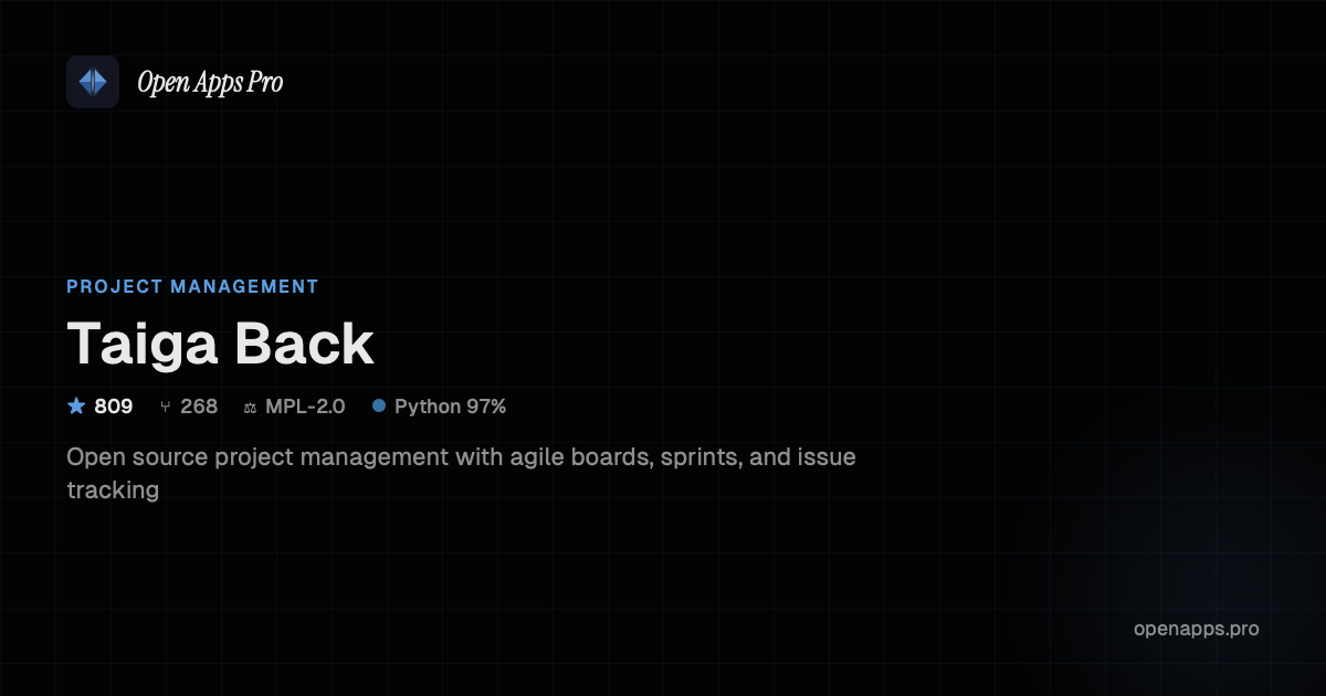 Taiga Back: Self-hosted Agile Project Management API