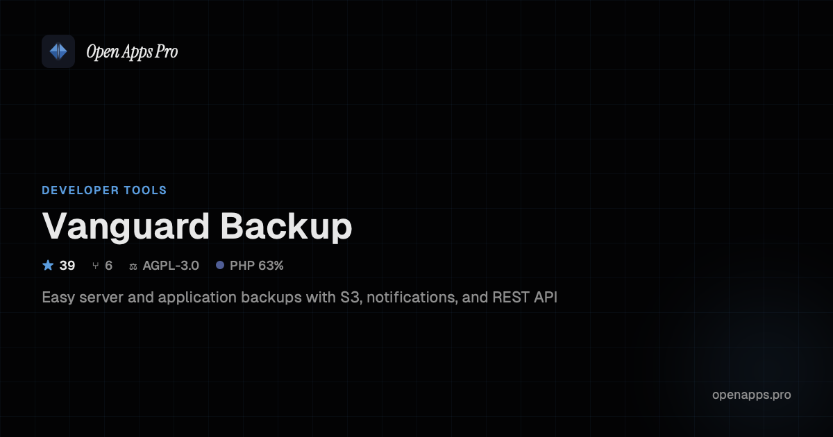Vanguard Backup - Open-Source Server Backup with S3 and REST