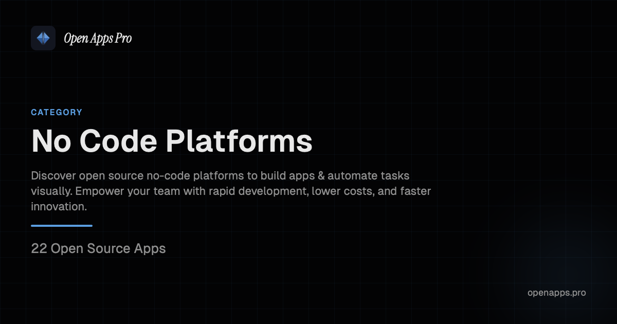 Best Open Source No-Code Platforms For Startups | Open Apps